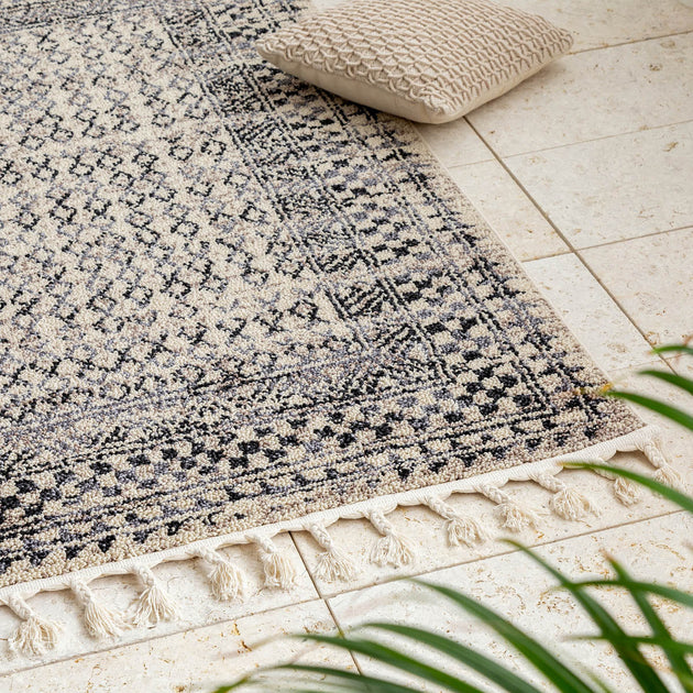 Contemporary Diamond Checkers Rug - Ivory 120×180 – SITURAEMON